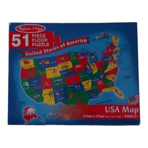 Melissa & Doug | Games | Melissa Doug Usa Map Floor Puzzle 5 Pcs 2 X 3 ...